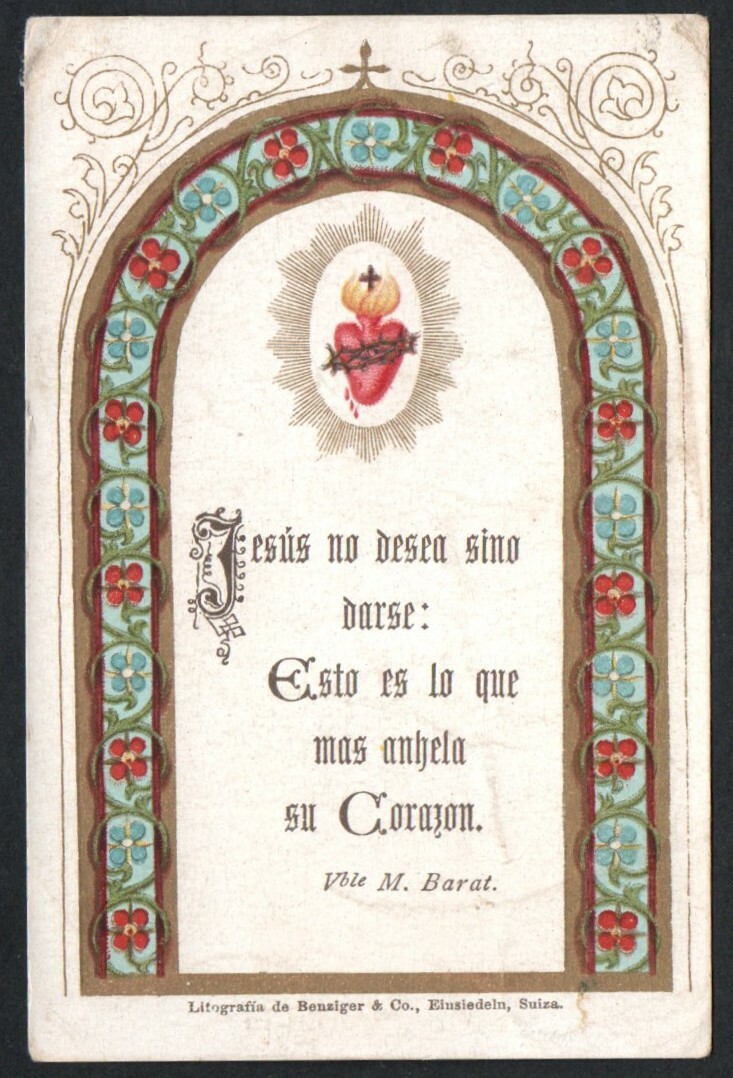 Holy card antique del Sagrado Corazon de Jesus santino image pieuse | eBay