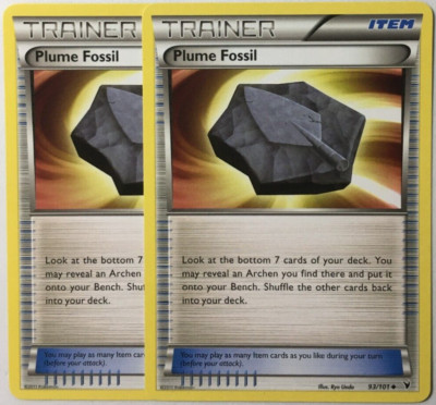 POKEMON 2X PLUME FOSSIL 93/101 NOBLE VICTORIES UNCOMMON NEAR MINT | eBay
