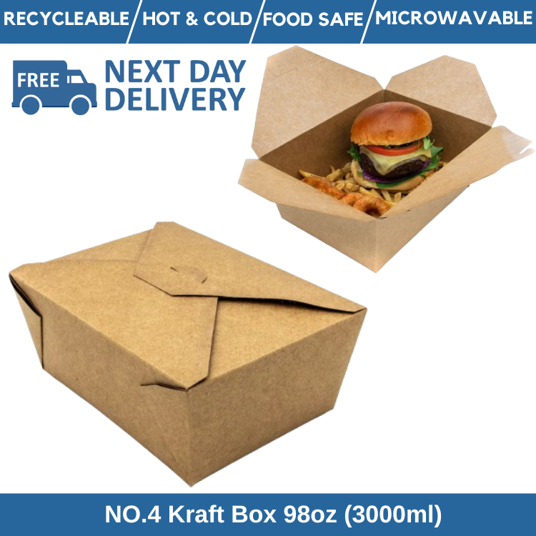 Kraft Food Takeaway Boxes Brown Kraft Deli Boxes | Pasta, Noodles, Rice ...