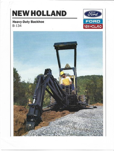 Original New Holland Model B134 Backhoe Sales Brochure Spec Sheet ...