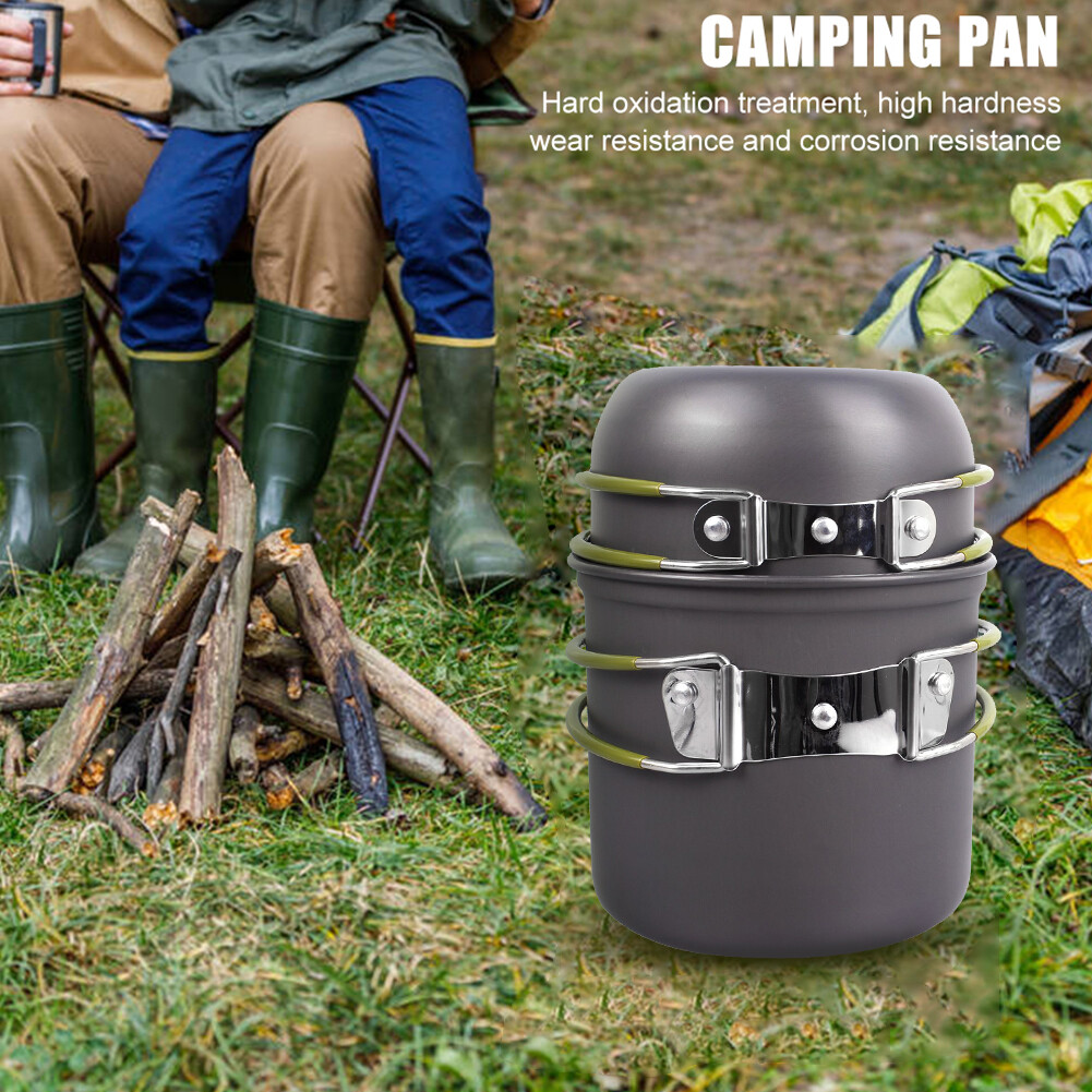 Picnic Cooking Pot Kits Save Space Hiking Tableware Set for Hiking ...