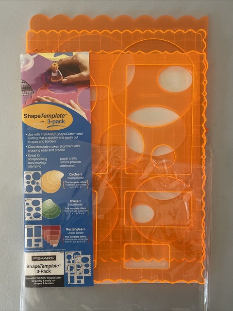 Fiskars Shape Template 3-pack Circles Ovals Rectangles Scrapbooking for ...