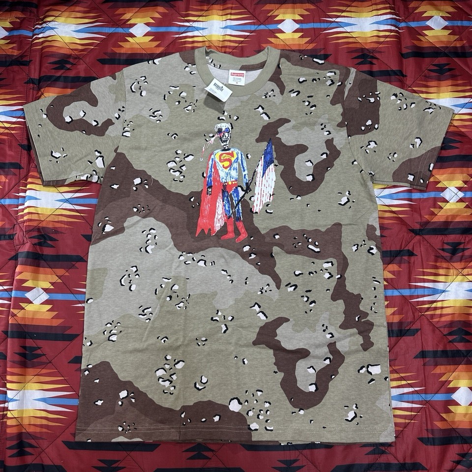 NEW Supreme SS'21 Superman Skeleton Desert Camo T-Shirt Men's Size ...