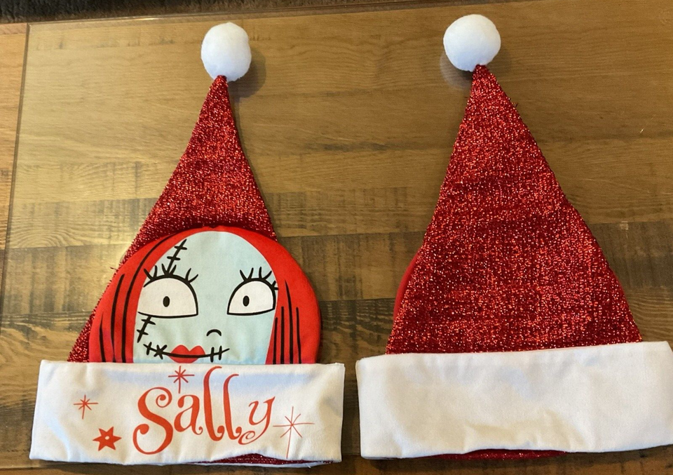 Disney Nightmare Before Christmas Sally Sparkly Red Santa Hat New | eBay