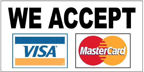 We Accept Credit Card Signs