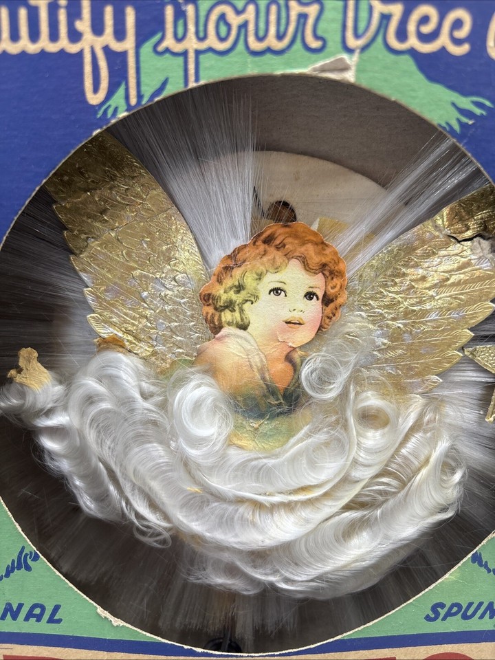 Vintage Angel Tree Topper Made In USA National Spun Glass In Box | eBay