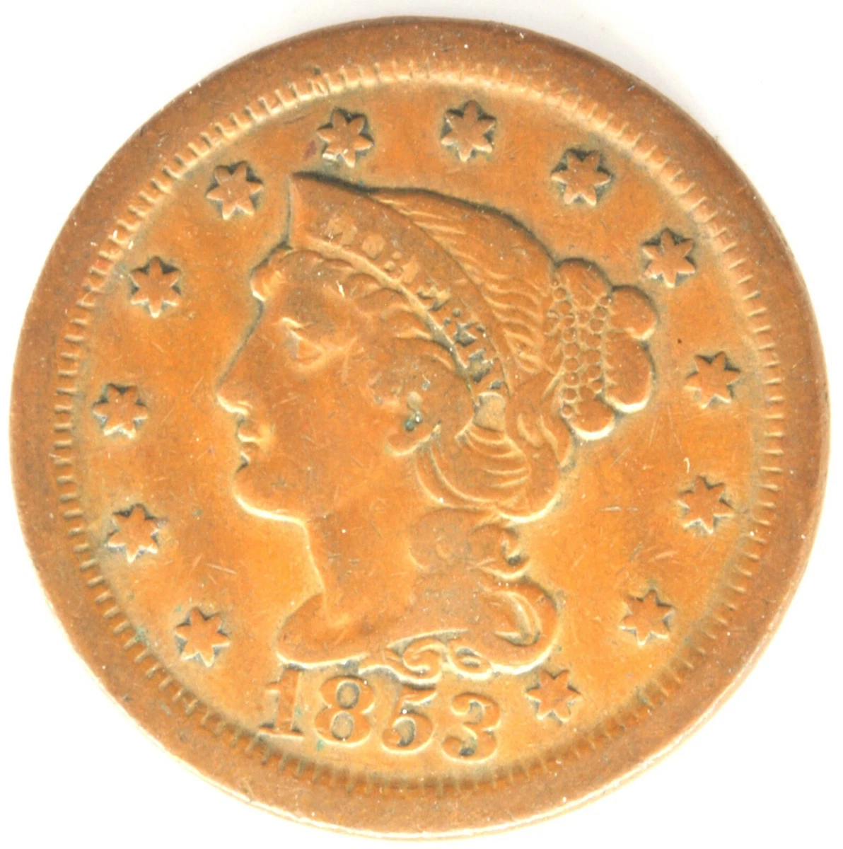 1853 One Cent Coin Us