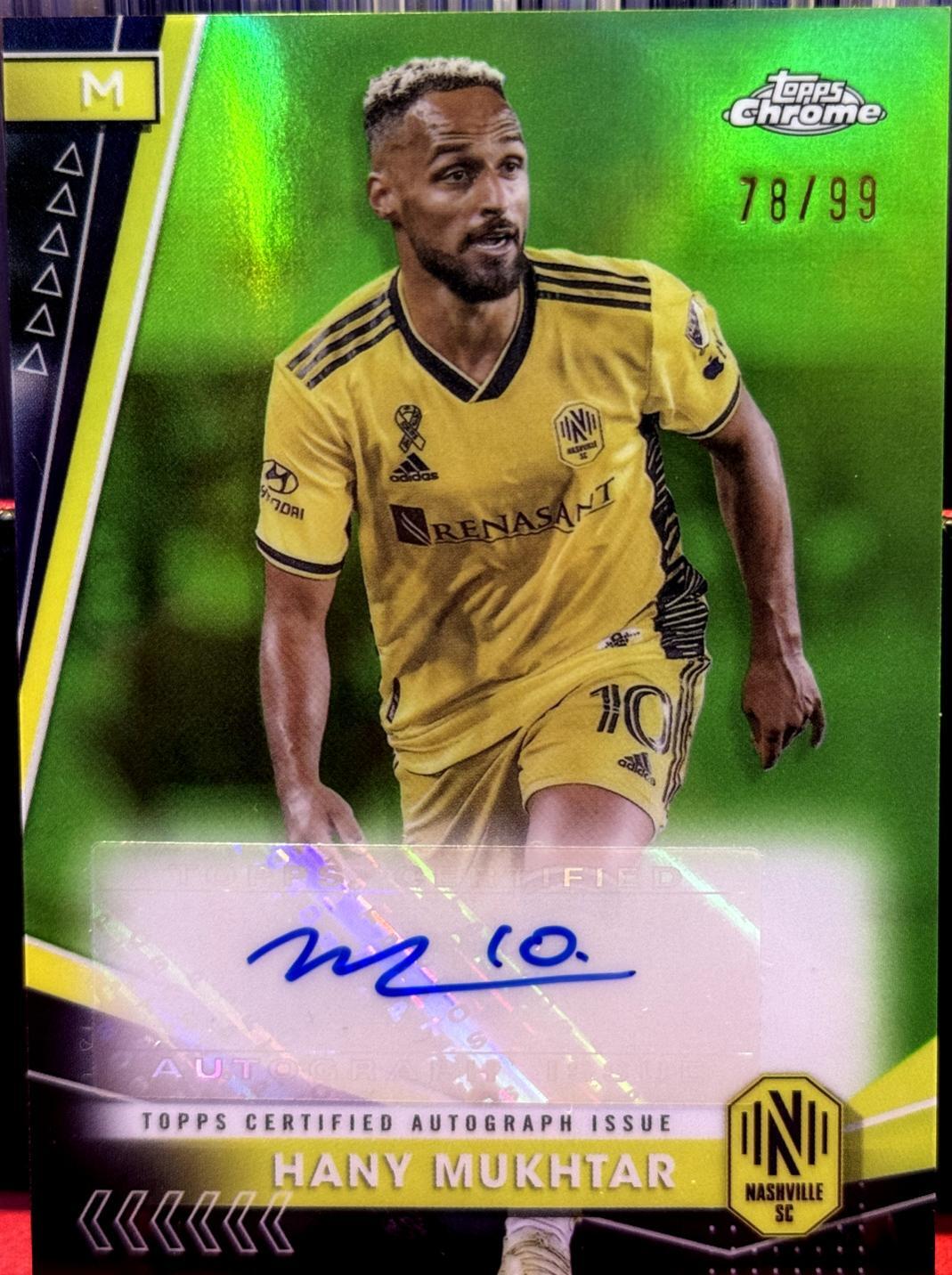 2024 Topps Chrome Mls - Autographs Hany Mukhtar #CA-HM Neon Green ...