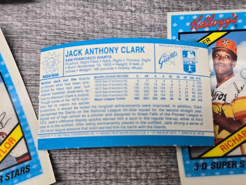 1980 Baseball Kellogg's 3-D Super Stars Complete Set 60 Cards in Binder ...