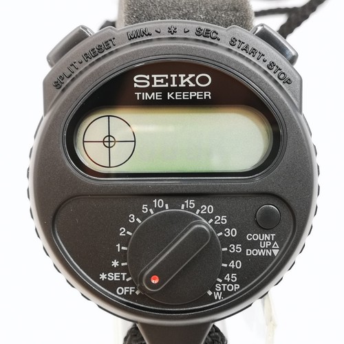 SEIKO STOPWATCH TIMEKEEPER SSBJ025 Black Digital quartz Great for ...