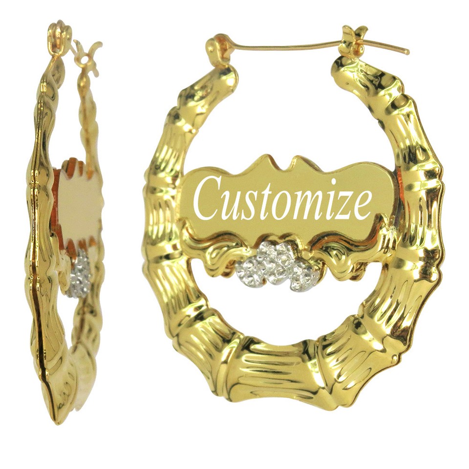 Personalized Gold Plated Hoop Earrings – Custom Name Jewelry Gift for ...