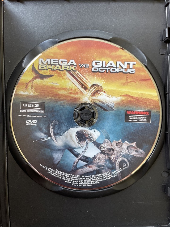 Mega Shark vs Giant Octopus (DVD 2009) DISC & COVER ART ONLY NO CASE ...