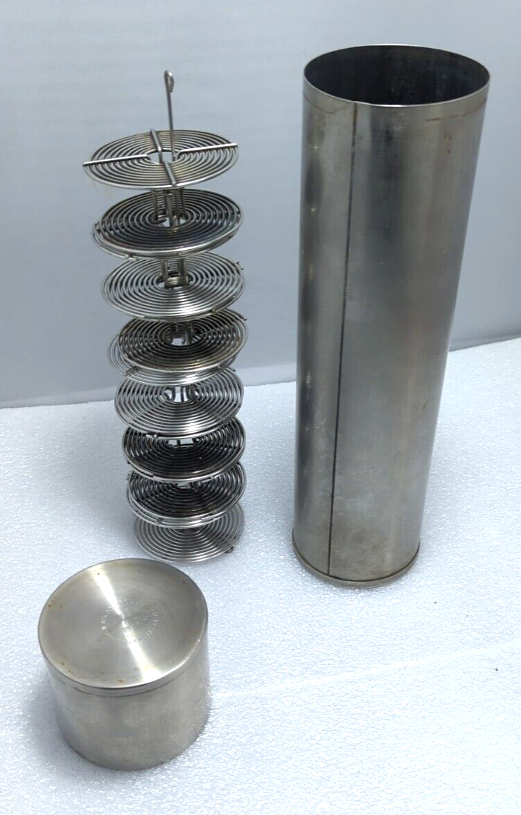 Nikor stainless steel developing tank w/solid cap, 12.5" with (7) 35mm ...