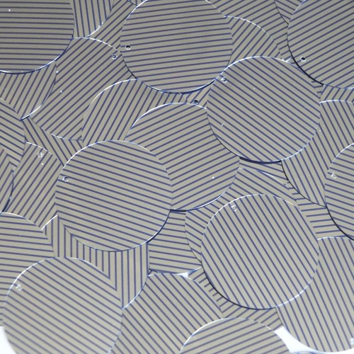 Sequin Round 30mm Blue Silver Pinstripe Metallic Couture Paillettes | eBay