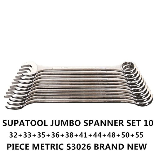 Large Big Heavy Duty Jumbo Combination Spanner Metric Sets 10 PCS ...