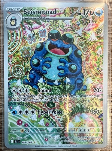 Seismitoad 105/086 2025 Black Bolt Illustration Rare Pokemon TCG NM ...