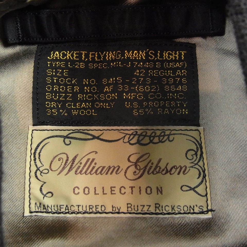 Buzz Rickson's X William Gibson Giacca Bomber Militare, Taglia 42 ...