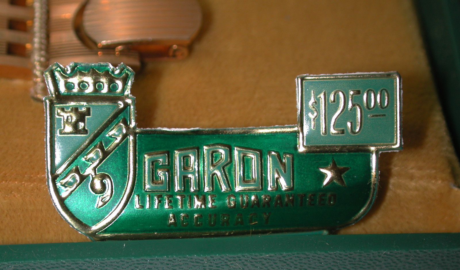 NOS MINT GARON Antique Reno RETRO Wrist Watch 17 Jewels Gold Dial Metal ...