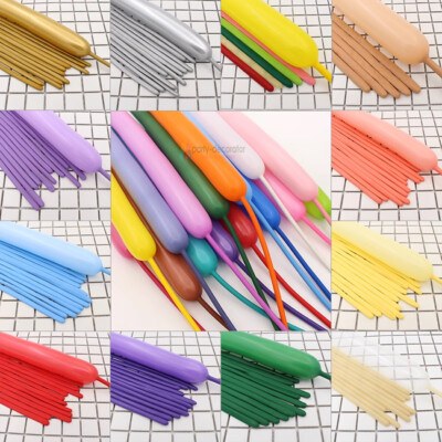 100X Magic Long Balloons Assorted Colour Twist Making Animals Latex ...