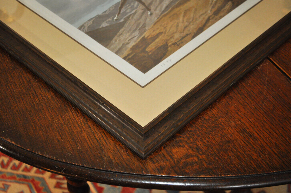 Joe Grandee 1974 Signed Lithograph Pursuit and Attack Framed Double Mat ...
