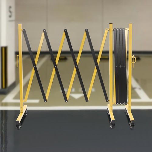 Yellow+Black Mobile Barrier Gate Metal Garden Gate Foldable Security ...