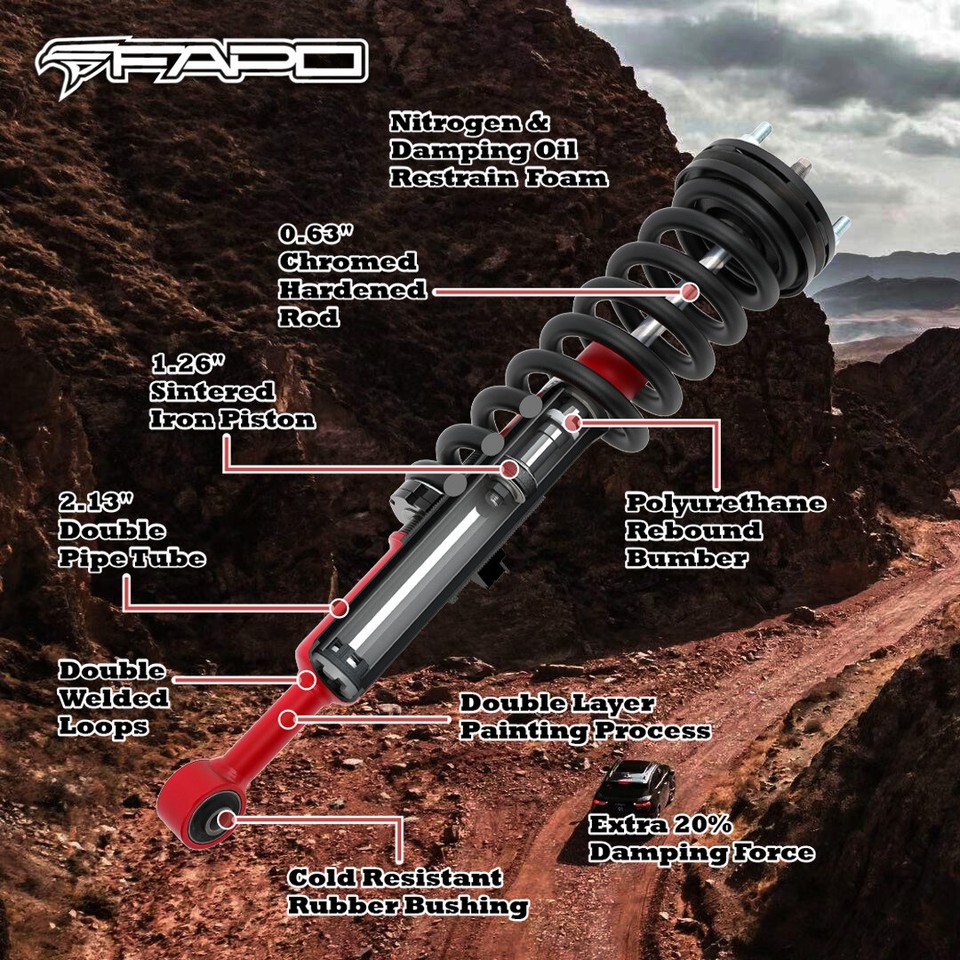FAPO P1 Front 5-6" Lift Struts For Ford F-150 4WD 2009-2013 | eBay