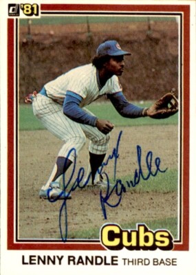 Lenny Randle Chicago Cubs 1981 Donruss #485 Autographed Signed Baseball ...