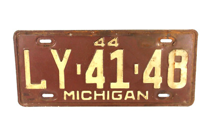 1944 Michigan World War II Era License Plate # LY-41- 48 | eBay