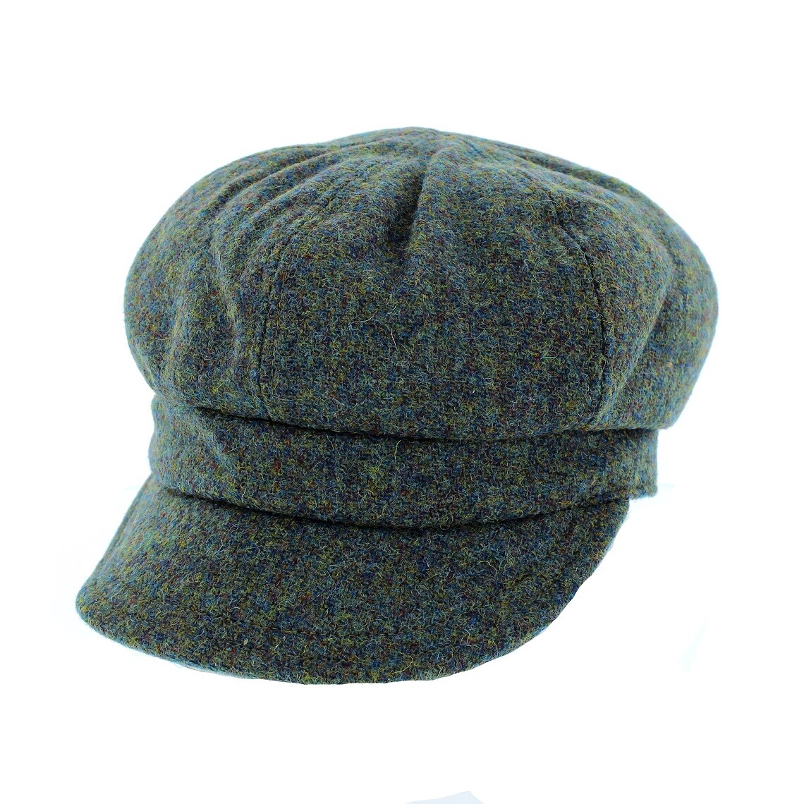 Ladies Harris Tweed Wool Bakerboy Cap in Dark Green One Size | eBay