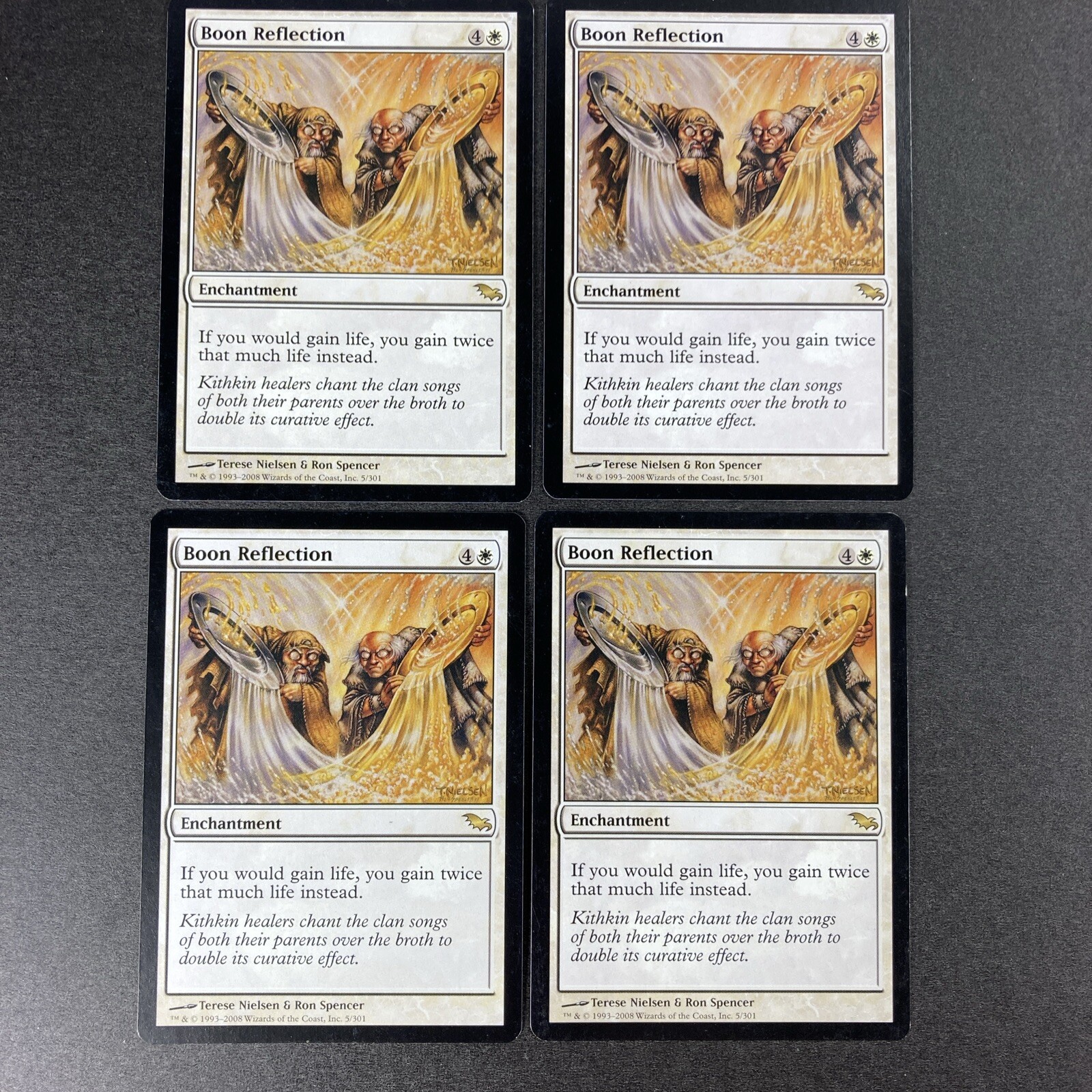 Set of X4 MTG Boon Reflection Shadowmoor 5/301 Regular Rare | eBay