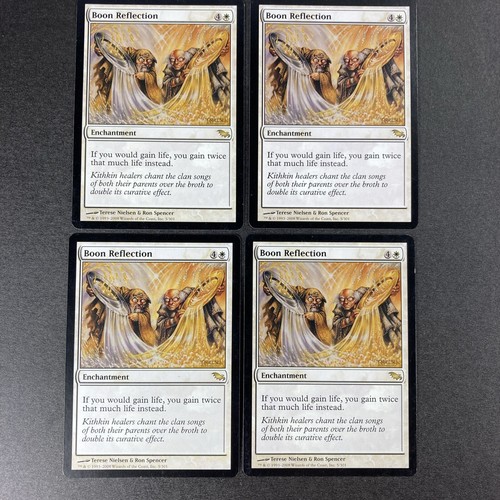 Set of X4 MTG Boon Reflection Shadowmoor 5/301 Regular Rare | eBay