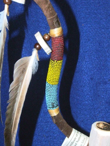 Lg Elk Antler Standing pipe with Bead wrap 11.5" Tall Native American ...