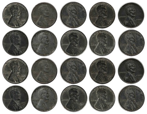 1943 Set of 20 Genuine World War II WWII Steel Pennies P D & S Mint ...