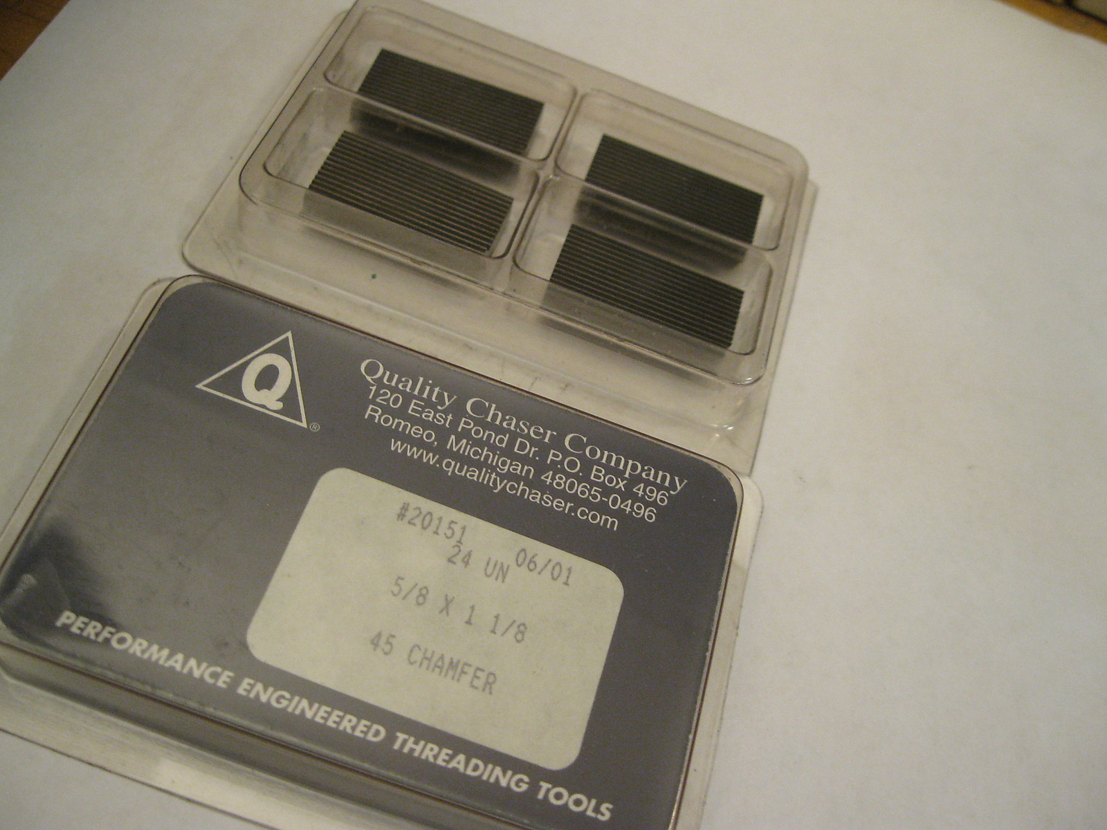 24 UN Thread Chaser Inserts, 5/8x1-1/8, 45 Chamf, Quality Chaser Co ...