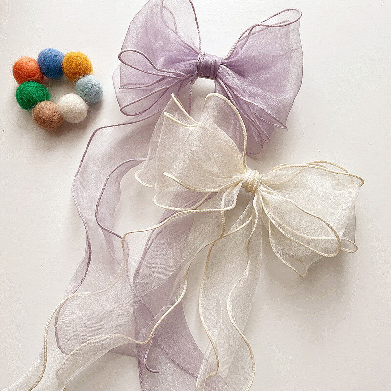 2024 Princess Barrette Hair Clip Ribbon Bow Hairpins Hair Pins Women ...