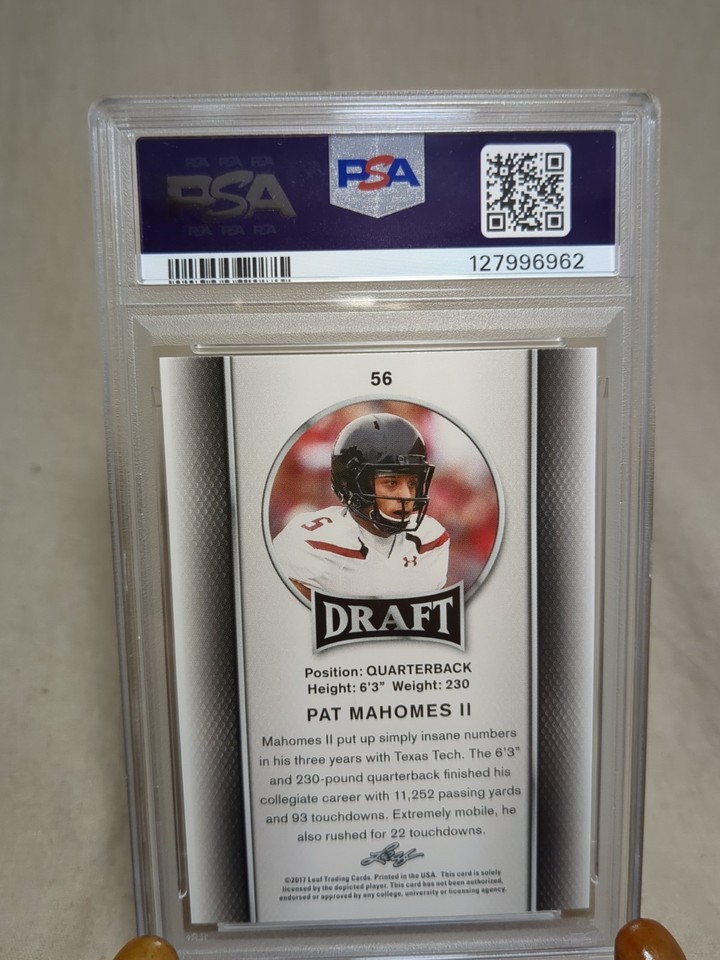 2017 LEAF DRAFT #56 PATRICK MAHOMES II ROOKIE RC PSA 6 | eBay