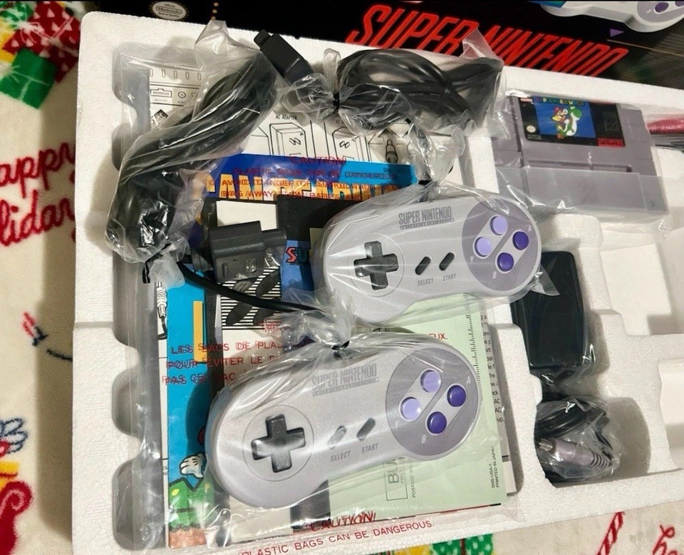 1991 SNES SUPER NINTENDO ORIGINAL LAUNCH RELEASE CONSOLE SET COMPLETE ...