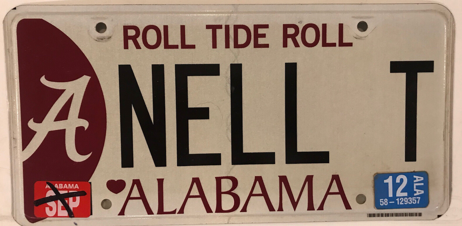 UA vanity NELL NELLIE NELLY T license plate Eleanor Ellen Helen ...