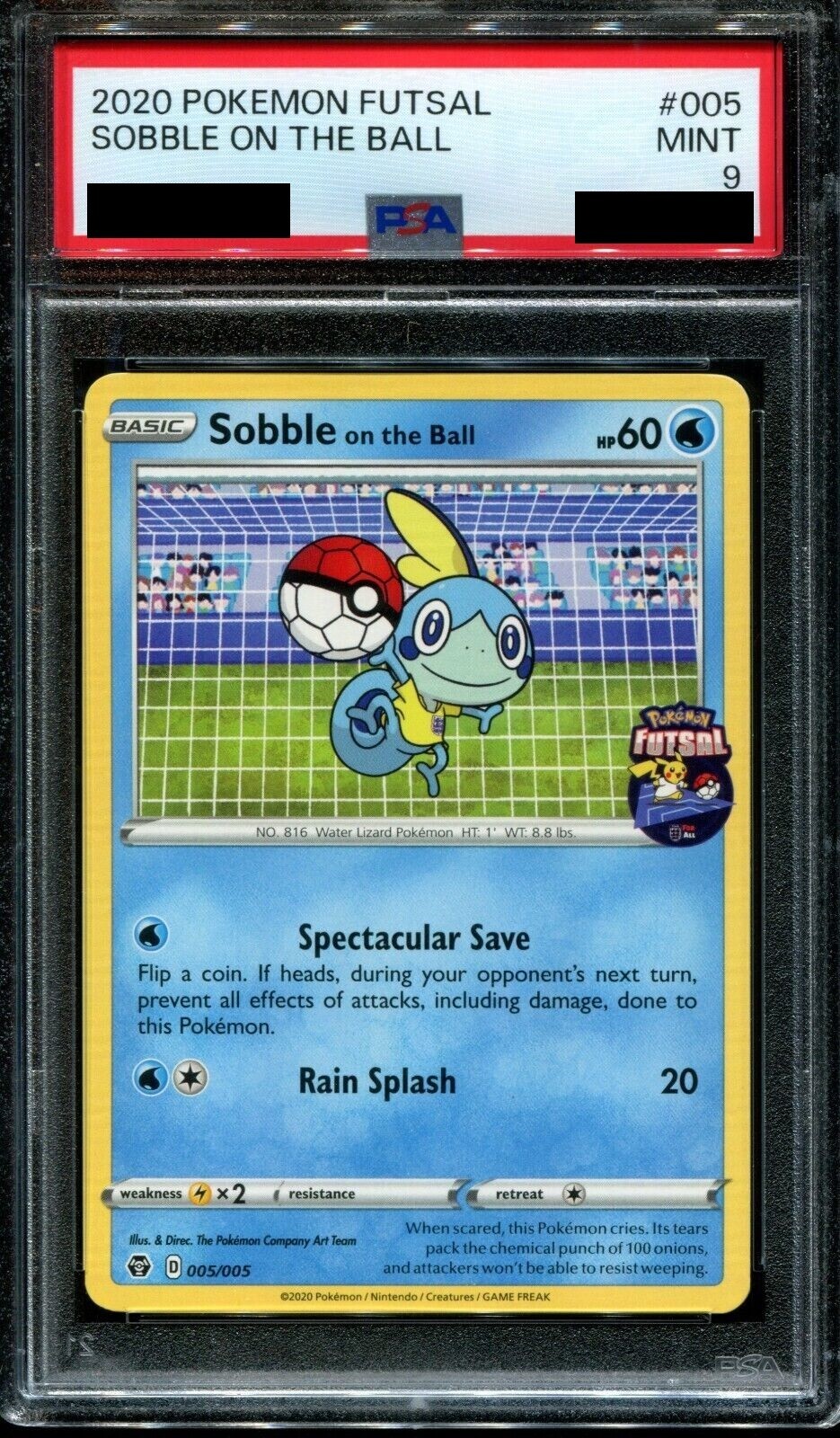 PSA 9 Mint Sobble On The Ball Futsal 005/005 English Promo Pokemon Card ...
