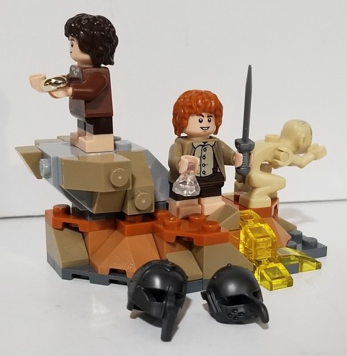 Lego Lord Of The Rings Frodo Sam Gollum minifigures, w helmets (Barad ...