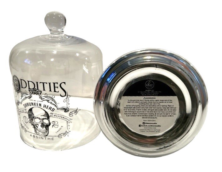 DW Home Candle Absinthe Scented Glass Dome; Oddities, Shrunken Head ...