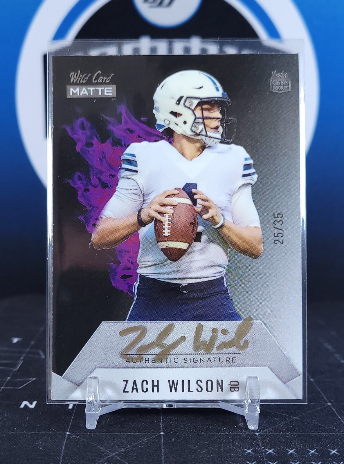 2021 Wild Card Matte Red Hot Rookie Zach Wilson SP 25/35 Auto Rookie ...