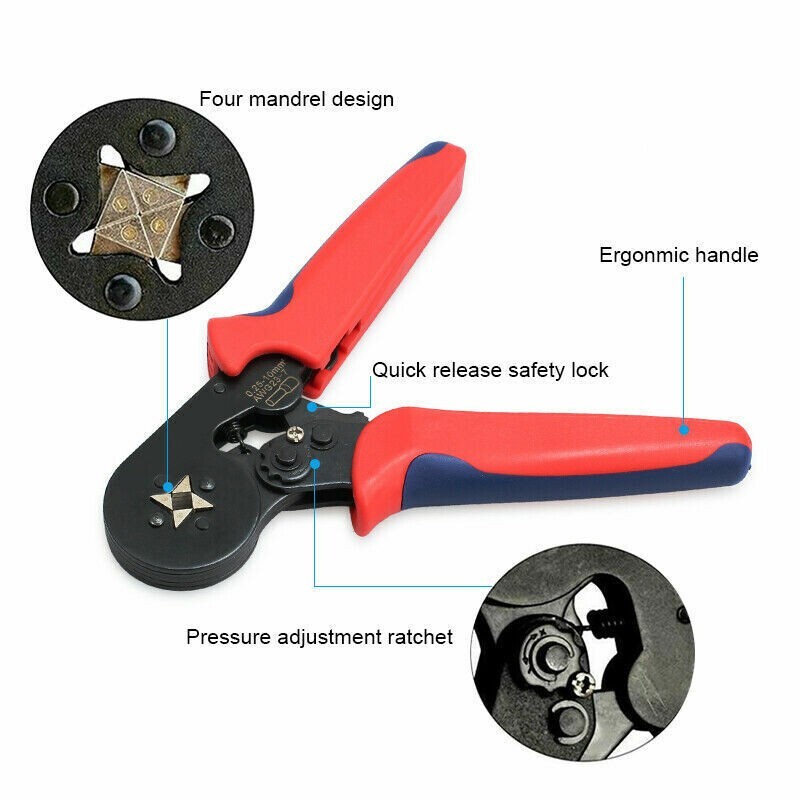 Ferrule Crimping Tool Kit AWG 23-7 Self-Adjustable Ferrel Crimper Kit ...
