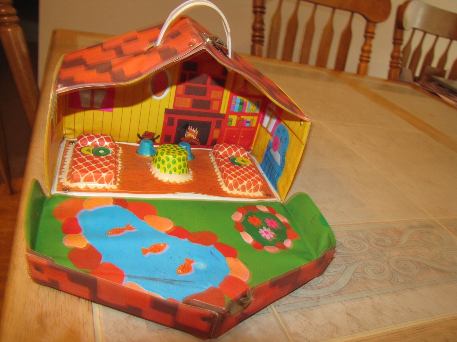 Liddle Kiddles Kabin Vinyl House Play set Carrying Case Mattel Vintage ...