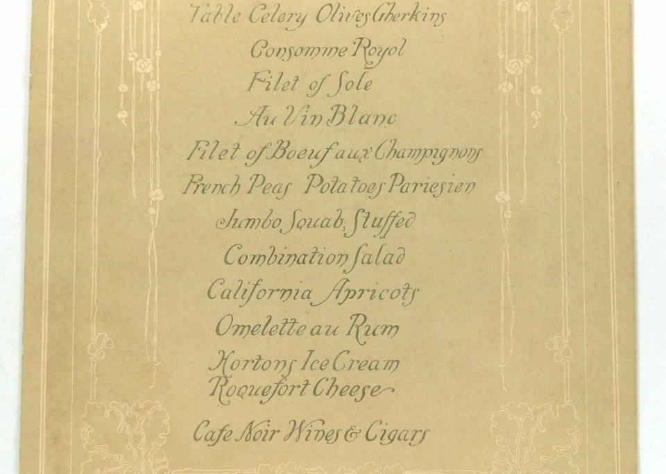 1912 Original Vintage Menu SCHEFFEL HALL Restaurant Manhattan New York ...