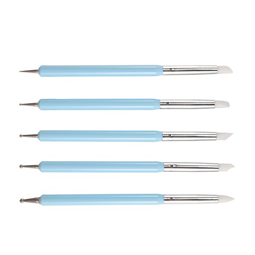 5 X 2 Way Styluses Dotting Tool Silicone Color Shaper Brushes Pen ...