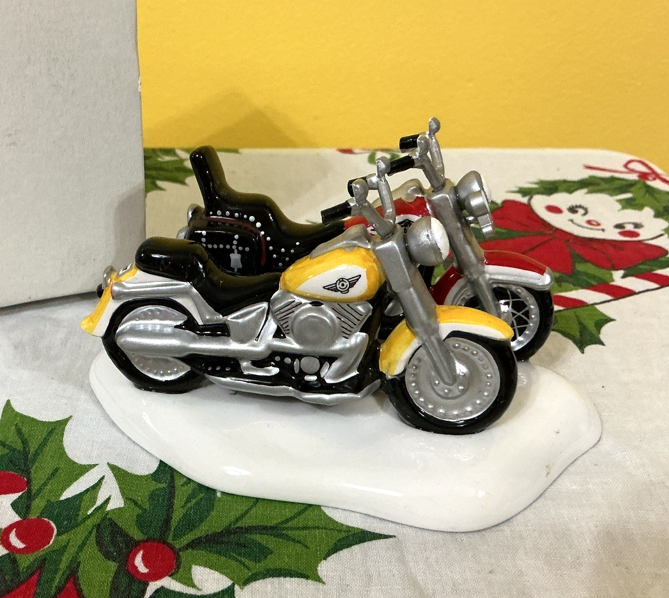 Department 56 Harley Davidson Motorcycle Shop..Sign..Fat Boy & Soft ...
