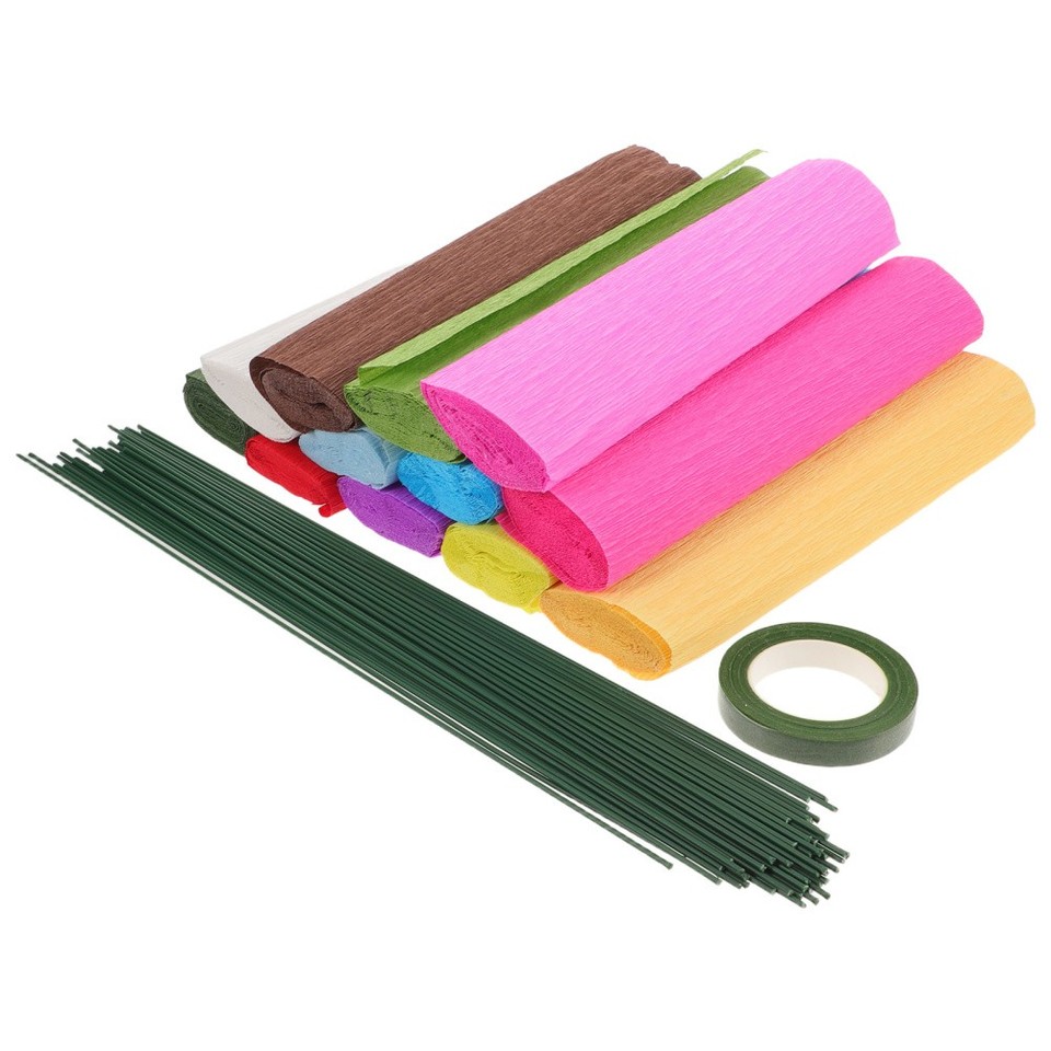 Handmade Wrinkled Paper Bouquet Craft Roll Crepe Florist for Bouquets ...