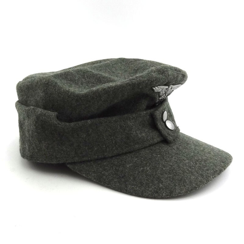 WW2 German Army Solider M43 Field Wool Cap Hat & German Eagle Badge Pin ...