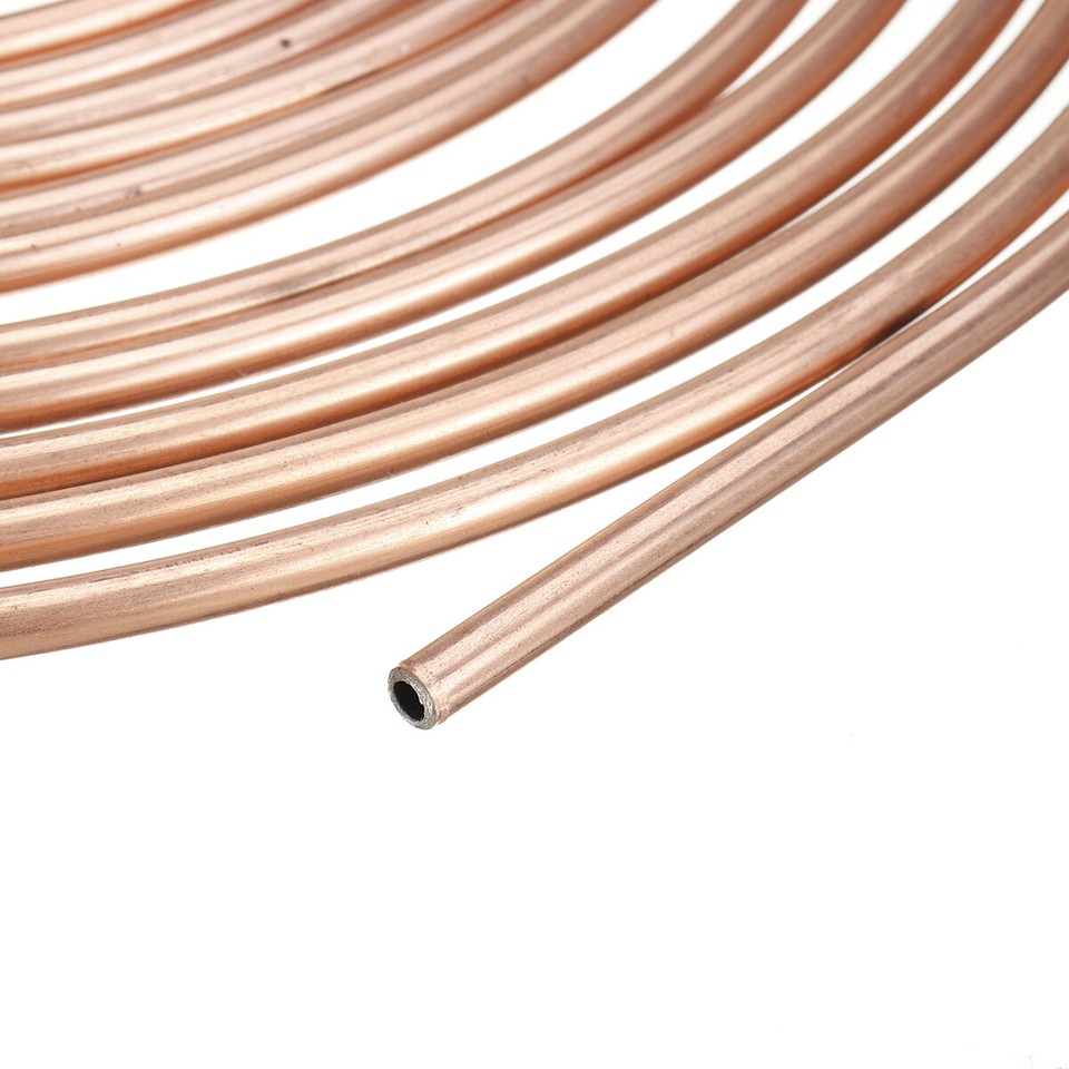 25ft 3/16'' Copper Nickel Brake Line Fuel Pipe 1Roll +15Pcs Fitting ...